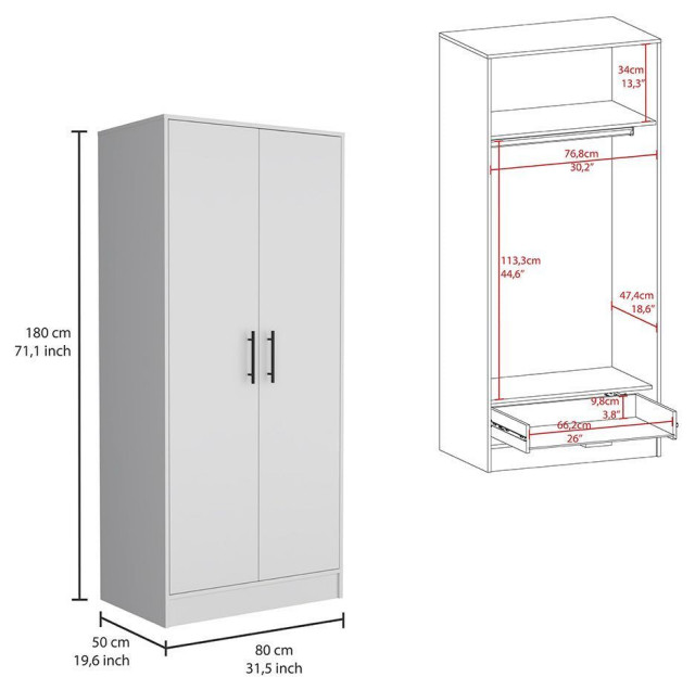 FM Furniture Canaan 2-Piece Bedroom Set With Armoire and 6-Drawer ...