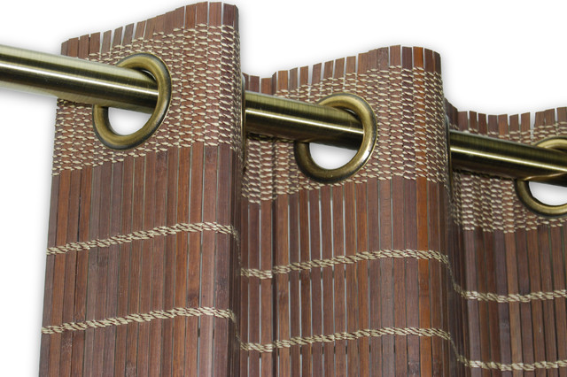 Bamboo Wood Valance With Grommets, 72"x12" - Asian - Valances - by ...