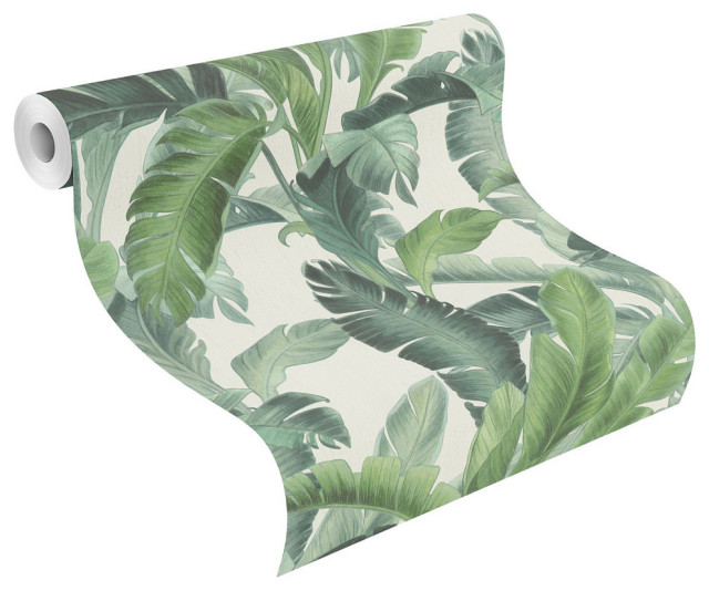 Orissa Green Palm Frond Wallpaper, Sample, Swatch - Tropical ...