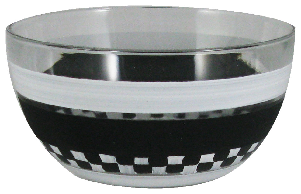 Black & Checkered Chalk 6" Bowl - Modern - Dining Bowls - Other - by ...