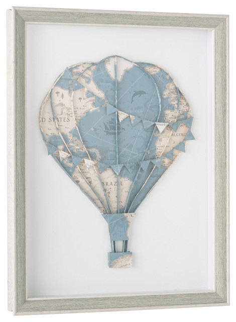 Floating Above, Hot Air Balloon Shadow Box - Contemporary - Wall ...