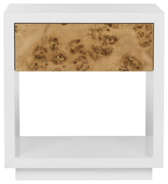 Dakota Lacquer Side Table, White - Transitional - Side Tables And End ...