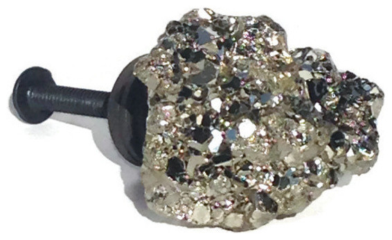 Gold Pyrite Stone Knob, Medium - Contemporary - Cabinet And Drawer Knobs - by Jewelry For Your ...