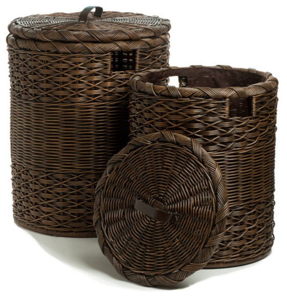 Round Wicker Hamper, Large - Craftsman - Hampers - by The Basket Lady ...