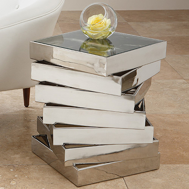 Vortex Table, Stainless Steel - Contemporary - Side Tables And End ...