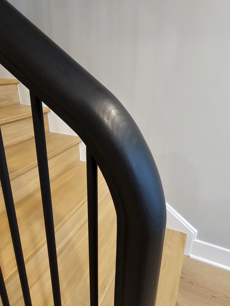 115_Stunning Continuous Rail System on 3 Story Floating Stairs ...