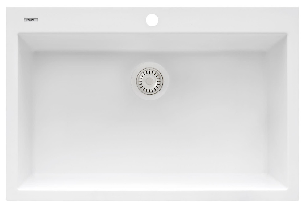 Ruvati RVG1030 epiGranite 31-1/8" Drop In Single Basin Granite ...