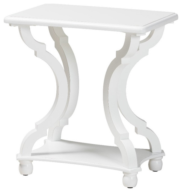 Baxton Studio Cianna Classic and Traditional White Wood End Table ...