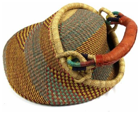 Bolga Pot Market Basket, Mixed Colors - Contemporary - Baskets - by ...