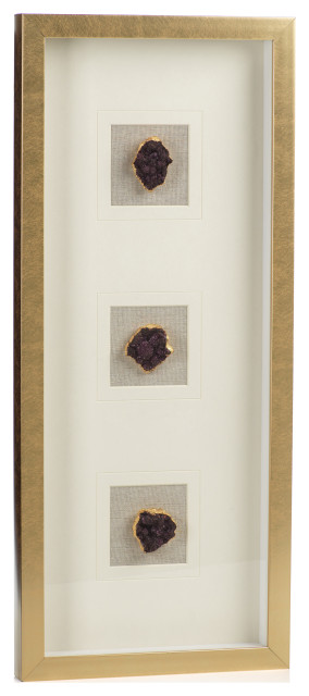 Gold Framed Amethyst Crystal Wall Decor - Contemporary - Wall Accents ...