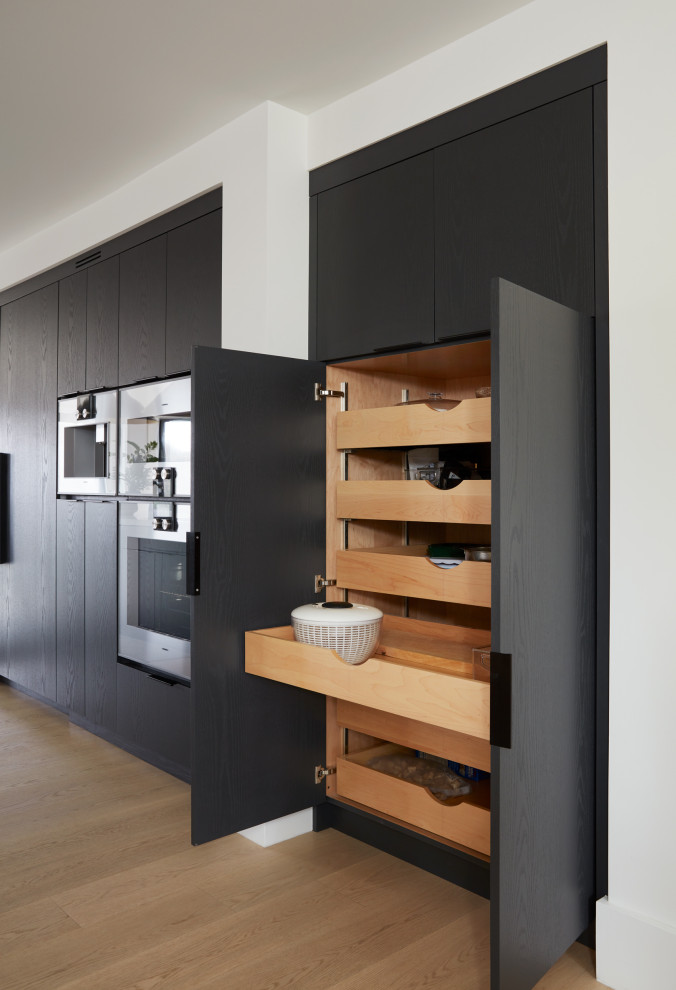 Modern Kitchen Pantry with Adjustable Roll-Out Drawers - Modern ...