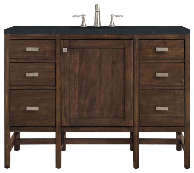 Addison 48" Vanity, Mid Century Acacia, Charcoal Soapstone Quartz Top ...
