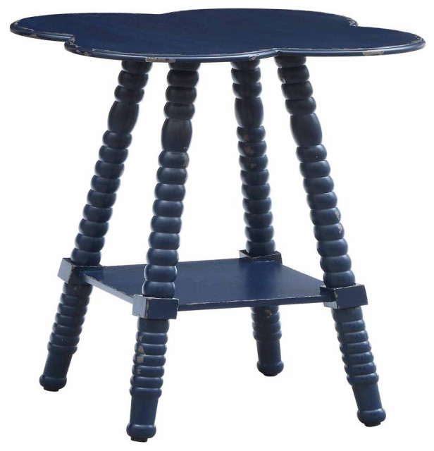 Bar Harbor Indigo Clover Shaped Accent Table - Farmhouse - Side Tables ...