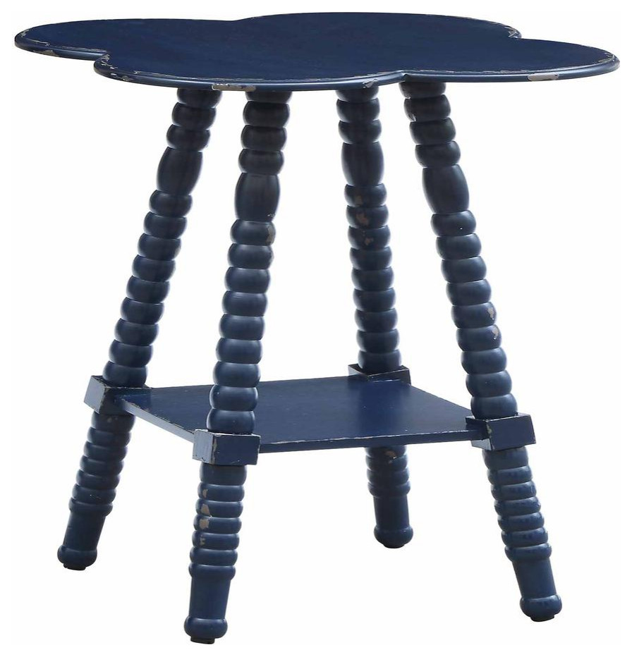 Bar Harbor Indigo Clover Shaped Accent Table - Farmhouse - Side Tables And End Tables - by ...