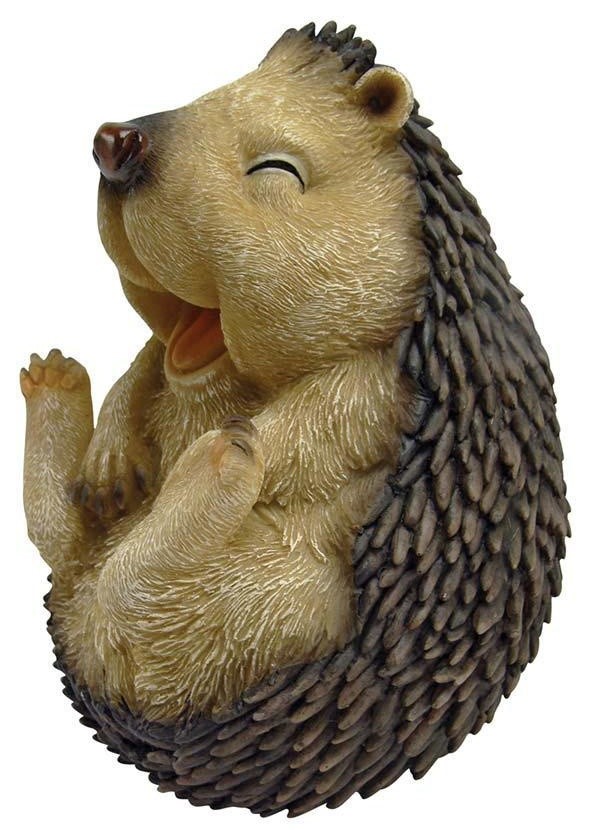 5" Wide Cute Spiny Laughing Hedgehog Garden Statue - Contemporary ...