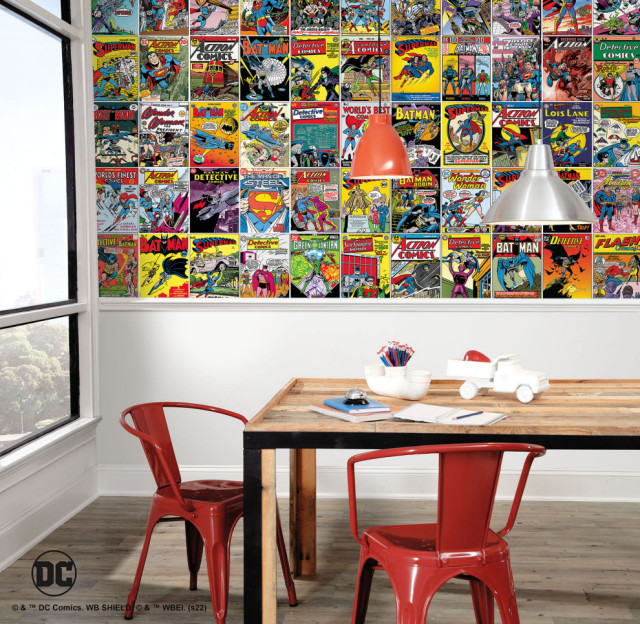 Classic Dc Comics Covers Peel and Stick Wallpaper Mural - Contemporary ...