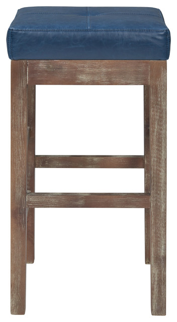 Valencia Backless Leather Counter Stool - Farmhouse - Bar Stools And ...