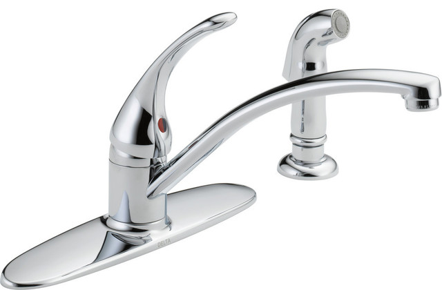 Delta Foundations Single Handle Kitchen Faucet With Spray ...