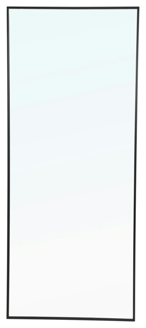 Metal Frame Rectangle Mirror 30" Black - Transitional - Wall Mirrors ...