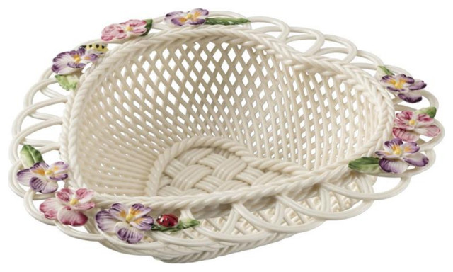 Belleek Violet Basket - Tropical - Baskets - by Unique Gifts | Houzz