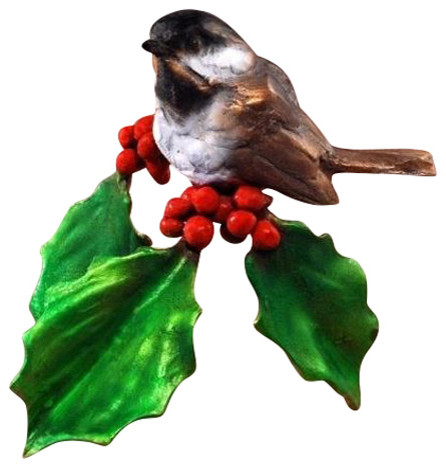 Chickadee Sculpture Bronze Joy of the Season - Farmhouse - Sculptures ...
