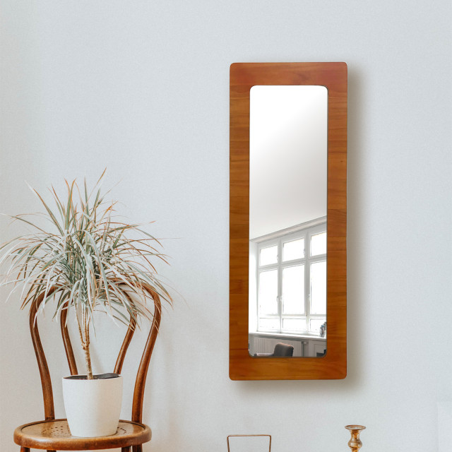 18"x42" Wood Rectangular Long Mirror - Transitional - Bathroom Mirrors ...