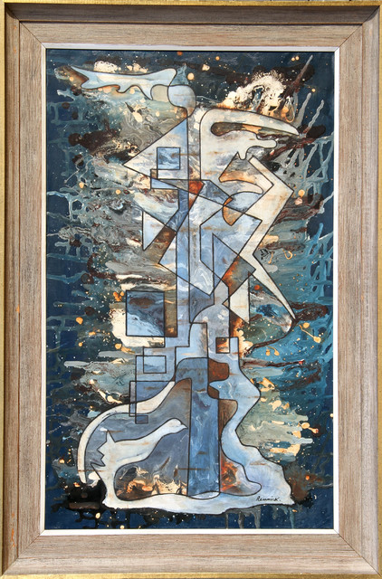 Charles Rennick, Abstraction #7, Enamel and Oil Painting - Contemporary ...