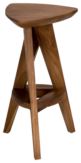 Twist Counter Stool, Teak - Midcentury - Bar Stools And Counter Stools ...