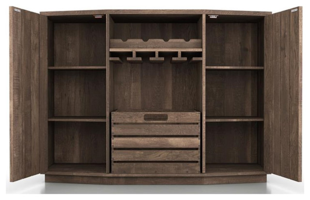 Furniture of America Layfield Wood Multi-Storage Buffet in Vintage ...