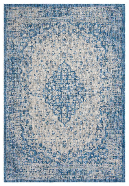 Safavieh Courtyard Cy8720-36812 Outdoor Rug, Blue and Gray, 9'0"x12'0 ...