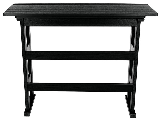 Patio Counter Height Bar Table, Large Weatherproof Slatted Top ...