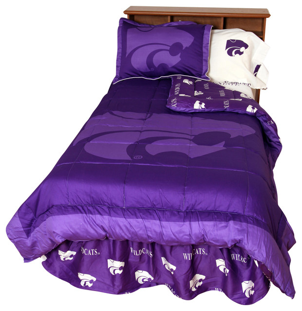 Kansas State Wildcats Bed in a Bag Twin, With White Team Sheets, Twin ...