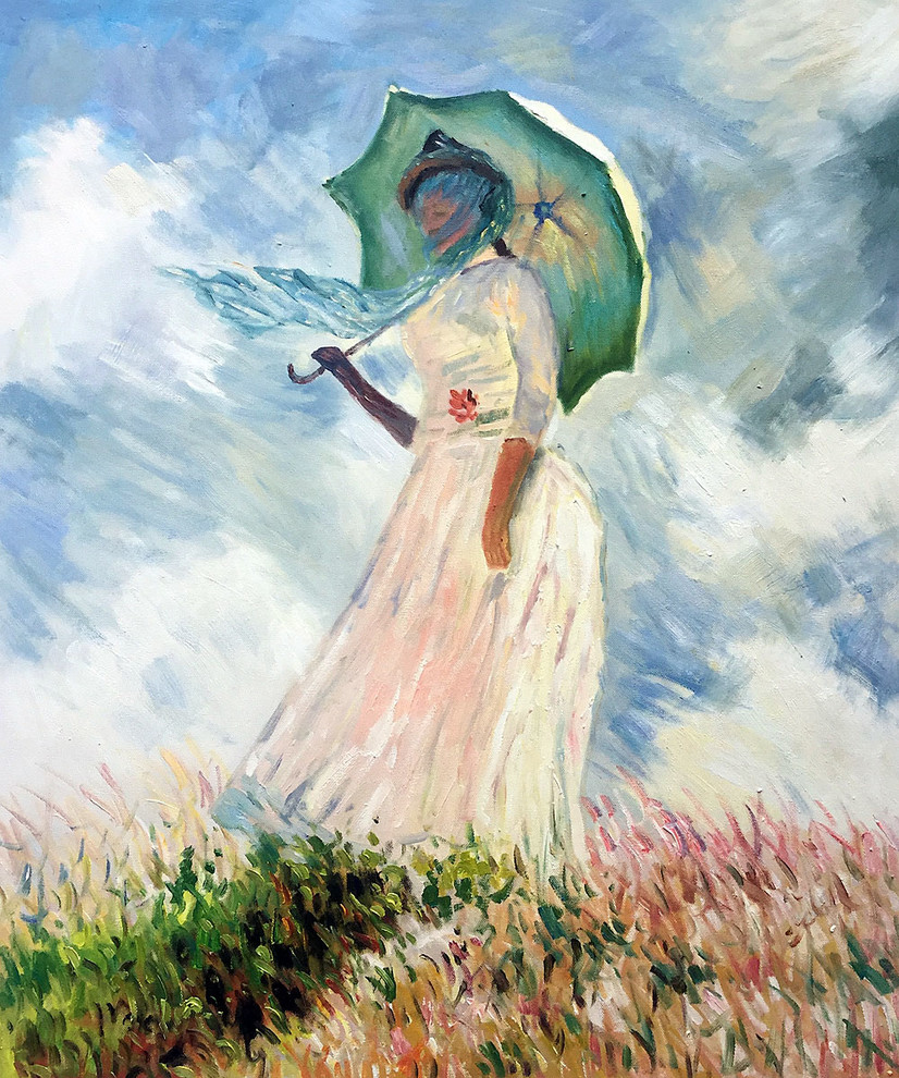 Woman with a Parasol (Facing Left) - Traditional - Paintings - by ... Woman with a Parasol (Facing Left) - Traditional - Paintings - by ...