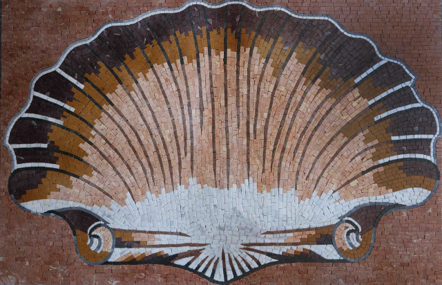 Mosaic Artwork - Seashell, 59" x 41" - Beach Style - Tile Murals - by ...