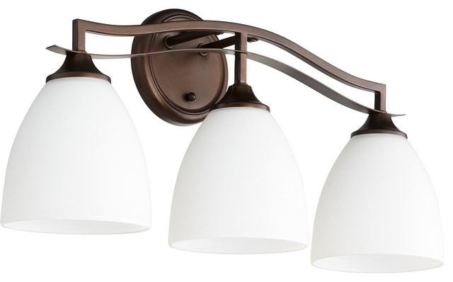 Quorum Jardin 3-Light 22" Oiled Bronze Wall Vanity Light - Transitional ...