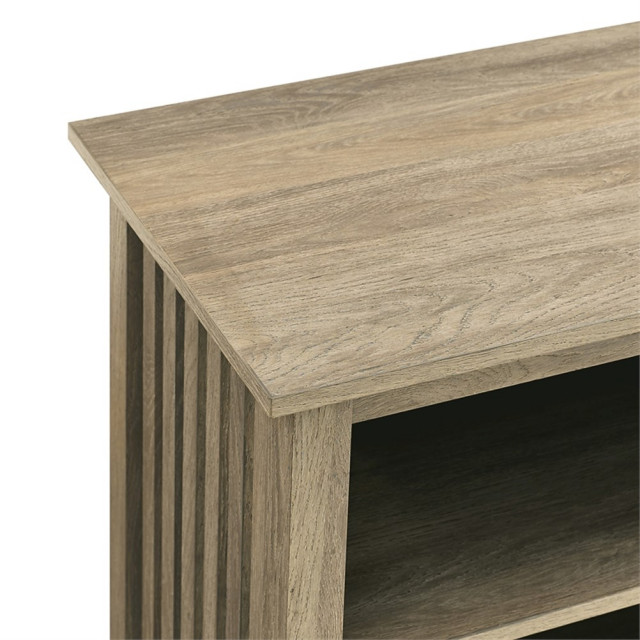 58" Slatted Side Wood Console - Driftwood - Transitional ...