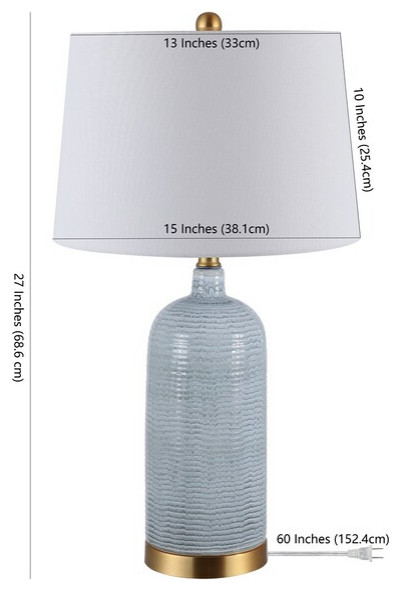 Stark Glass Table Lamp Blue Safavieh, #N/A - Transitional - Table Lamps ...