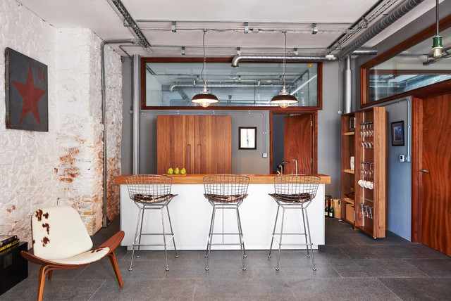 Wood Warms a Kitchen in an Old Converted Warehouse