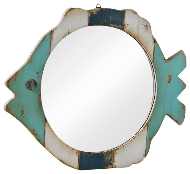 Rustic Wood Fish Wall Mirror - Beach Style - Wall Mirrors - by Tripar ...