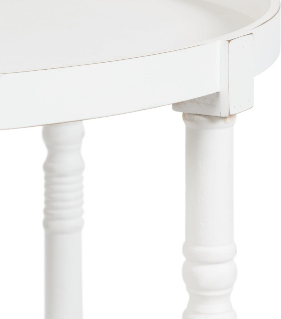 Traditional Coffee Table, Turned Legs & Round Wood Top With Raised ...