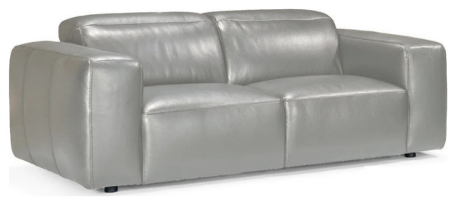 Nicholas Leather Sofa, Made in Italy, Gray - Contemporary - Sofas - by ...