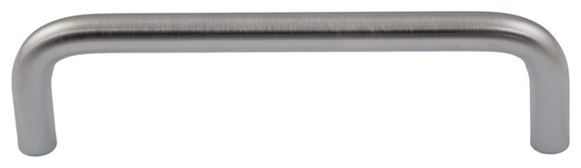 Steel Wire Cabinet Pull, 4", Satin Chrome - Transitional - Cabinet And ...
