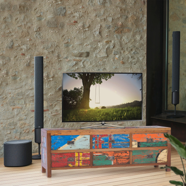 Dresser / Buffet with 6 Drawers made from Recycled Teak Wood Fishing ...