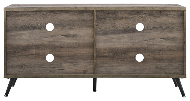 Modern Sliding Slat Door TV Stand for TVs up to 58", Gray Wash ...
