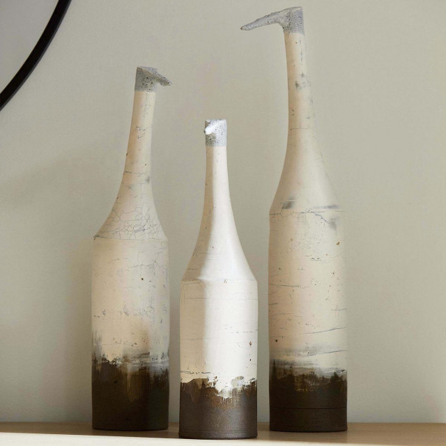 Egret Sculpture, Off White - Farmhouse - Decorative Objects And ...