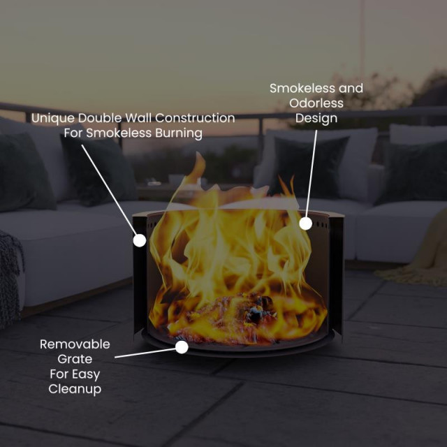 Titus Commercial Grade 27" Smokeless Outdoor Firepit - Modern - Fire ...