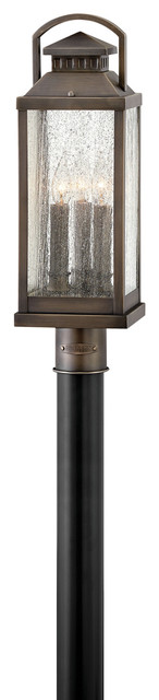 Revere 3-Light Post Mount, Blackened Brass - Transitional - Post Lights ...