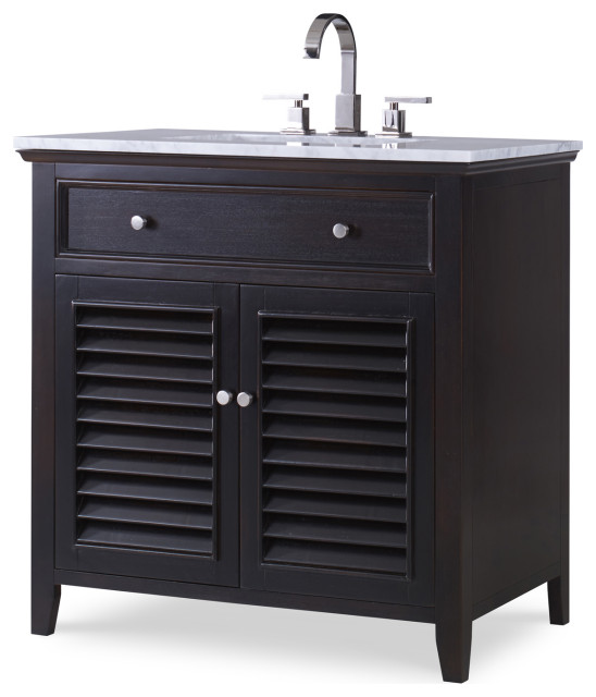 Ambella Home Collection - Louvered Sink Chest - Hand Rubbed Raven ...