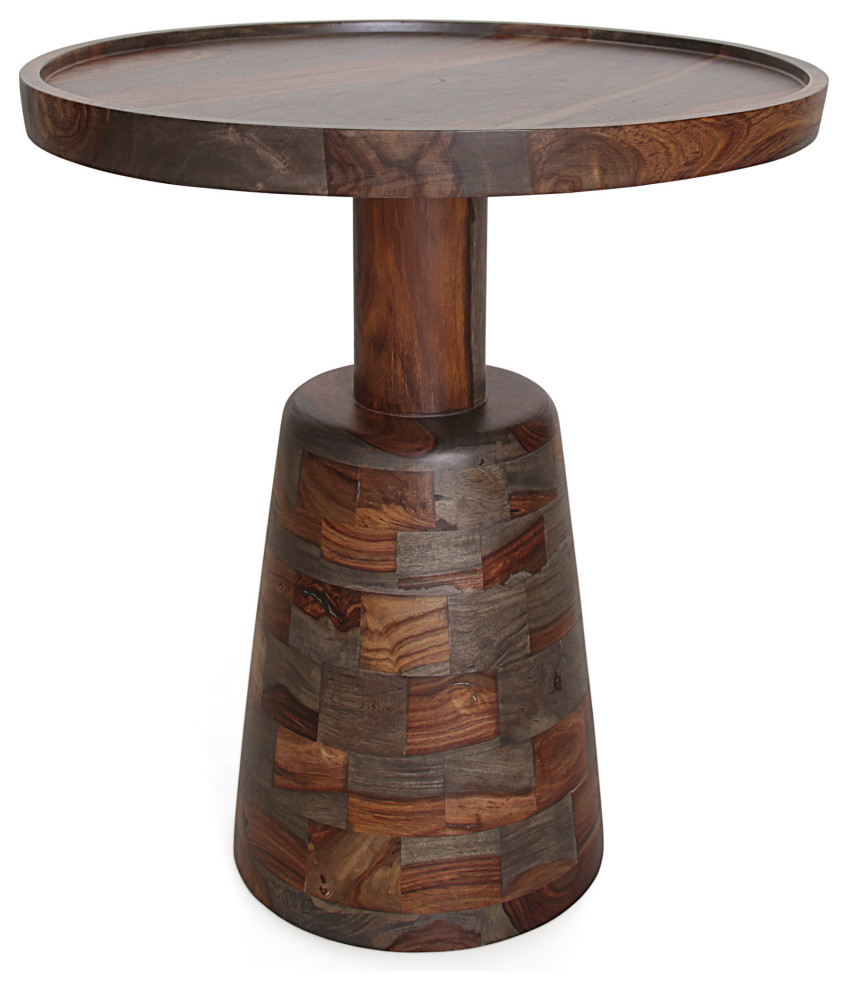 Tucson Sheesham Brown Accent Table - Rustic - Side Tables And End ...