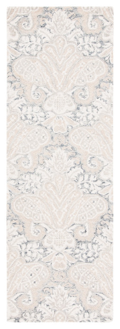 Safavieh Micro-Loop Mlp539H Damask Rug, Charcoal and Ivory, 8'0"x10'0 ...